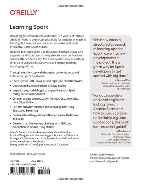 Learning Spark Lightning Fast Data Analytics